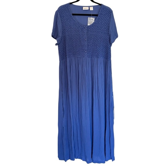 Dresses | The Vermont Country Store Royal Blue Smocked Maxi Dress Size ...